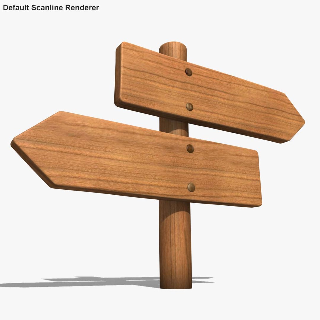 Realistic Wooden Signboard 04 Max