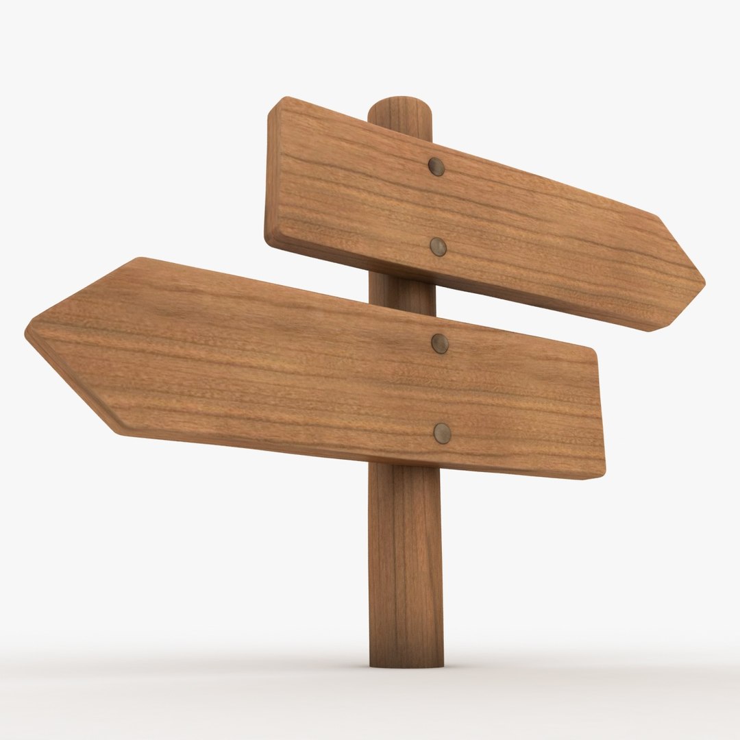 Realistic Wooden Signboard 04 Max