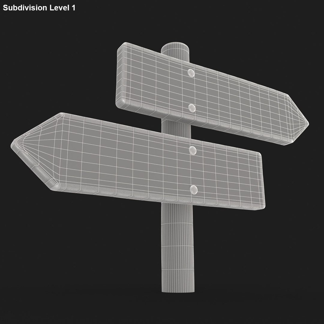 Realistic Wooden Signboard 04 Max