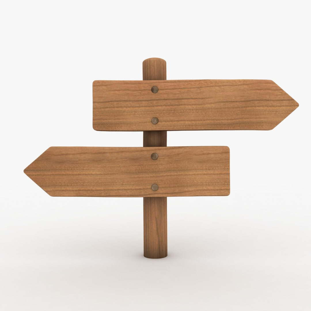 Realistic Wooden Signboard 04 Max