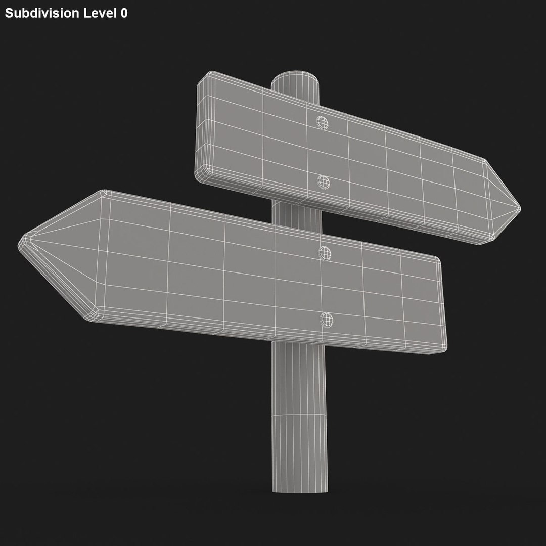 Realistic Wooden Signboard 04 Max