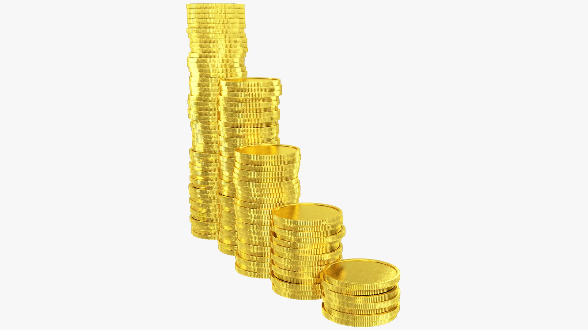 3D Coins And Graph Collection V1 Model - TurboSquid 2004052