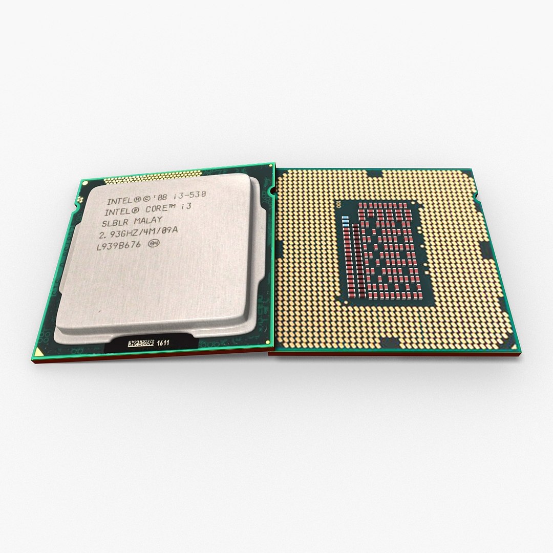3d Model Cpu Intel I3 Component
