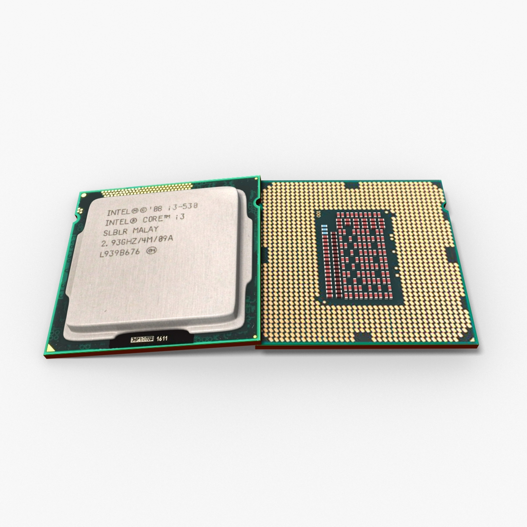 3d Model Cpu Intel I3 Component