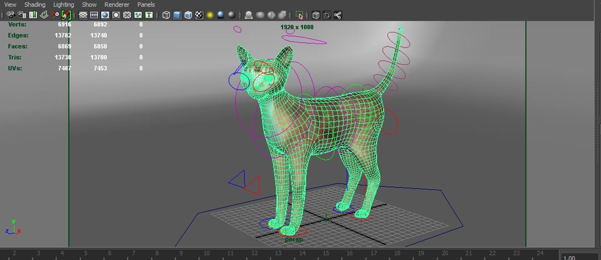 3d Cat Rigged Model