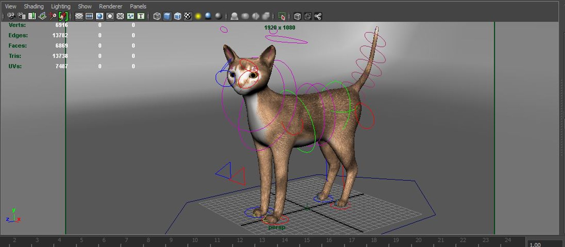 3d Cat Rigged Model