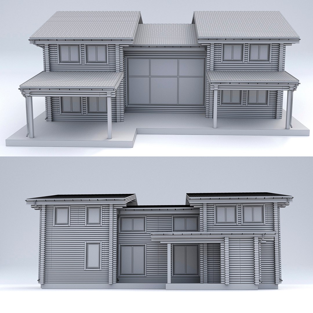 3D House Wood Model - TurboSquid 1610609