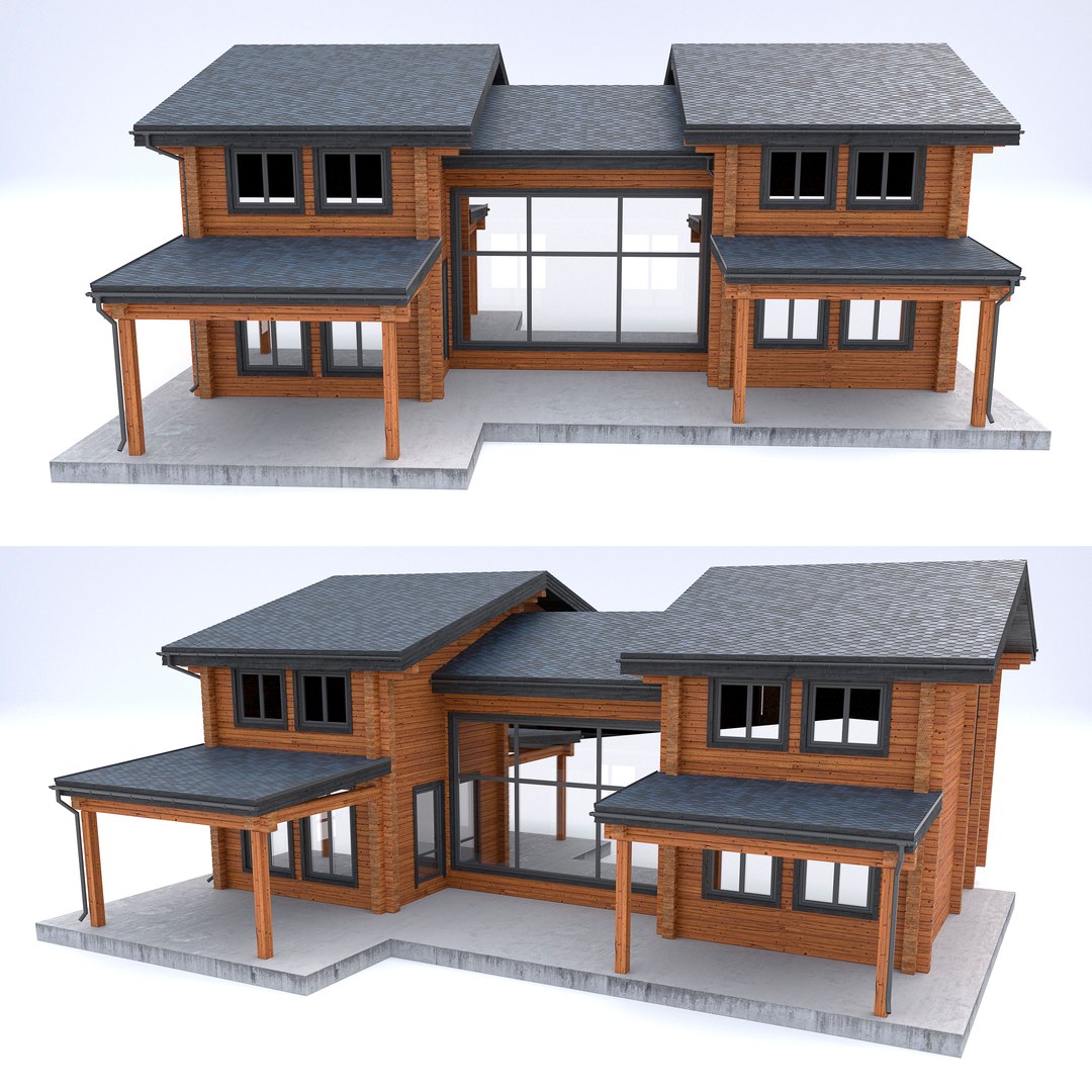3D House Wood Model - TurboSquid 1610609