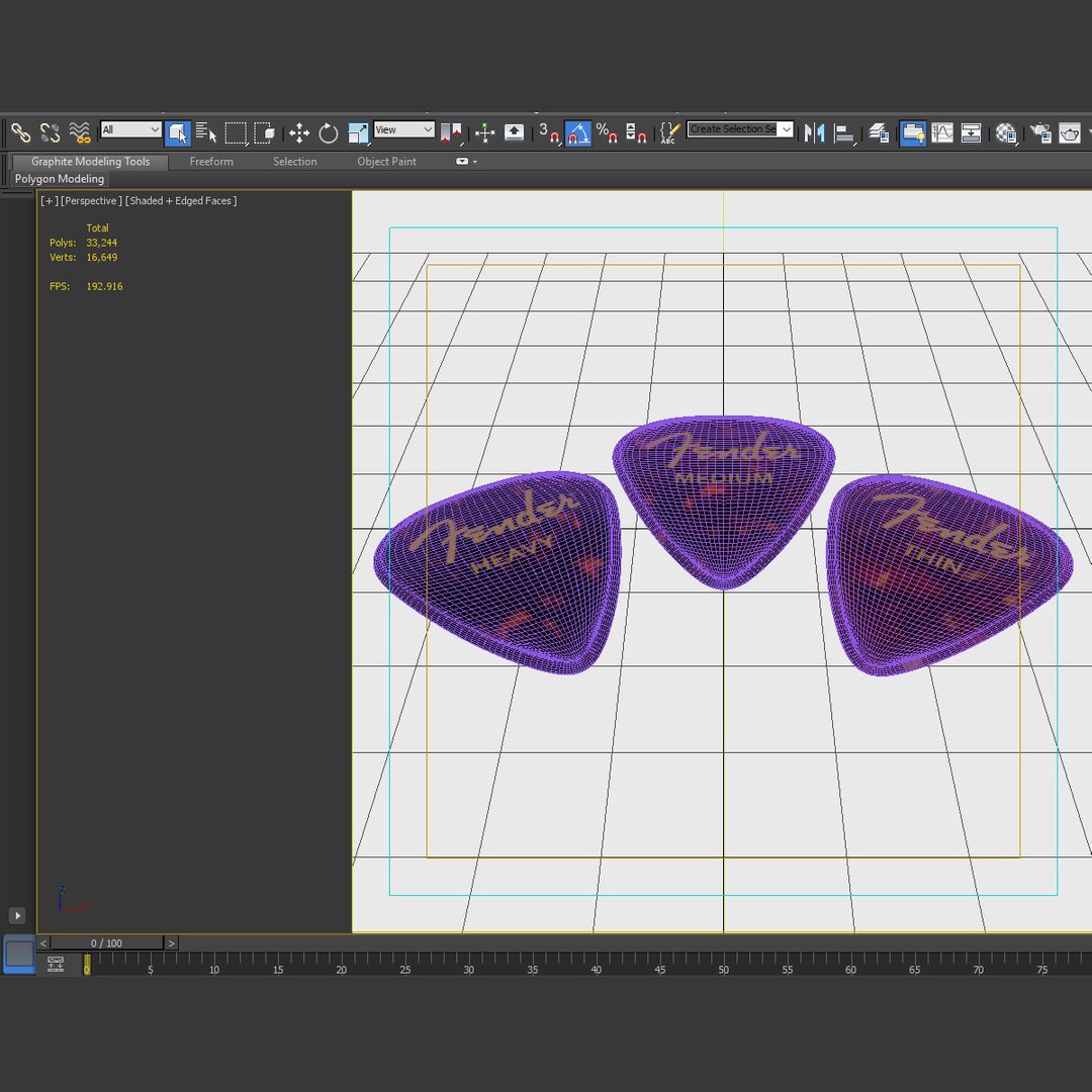 3d model plectrum 02