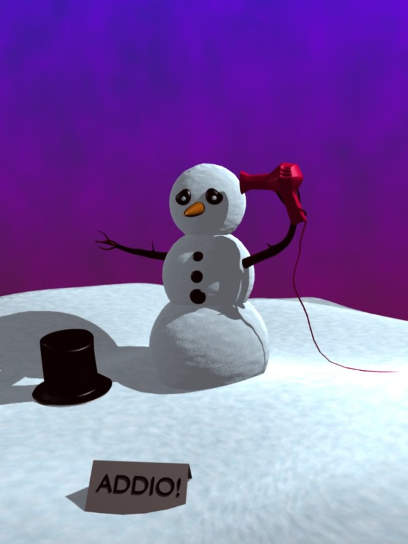 3d Snowy Snowman Model