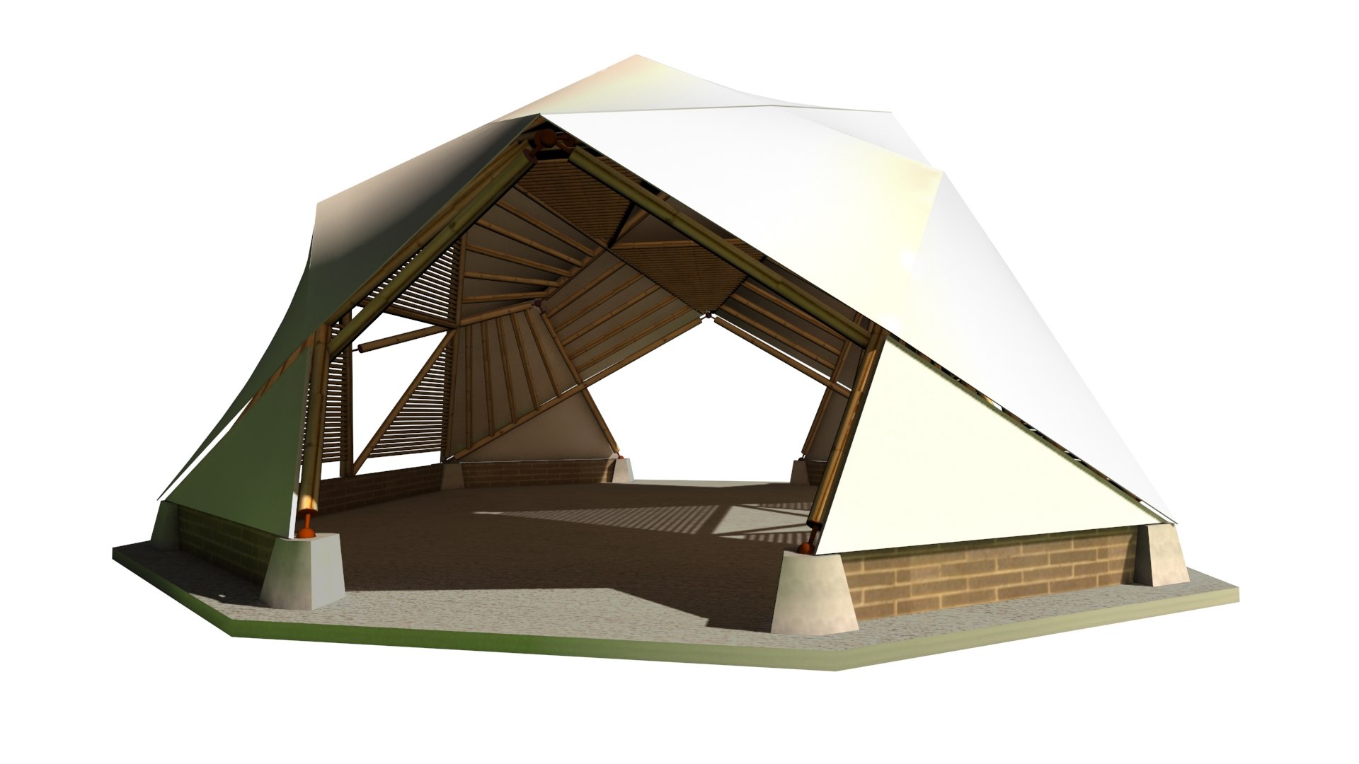 3D BAMBOO CANOPY D-ICO BAKED Model - TurboSquid 1759660