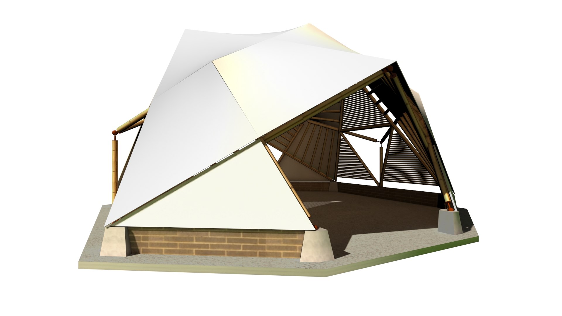 3D BAMBOO CANOPY D-ICO BAKED Model - TurboSquid 1759660