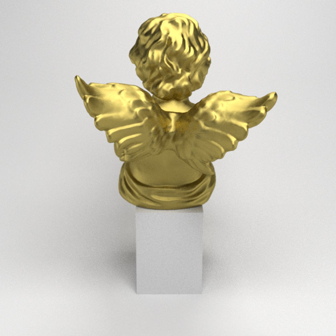 3d Statue Angel Book Model