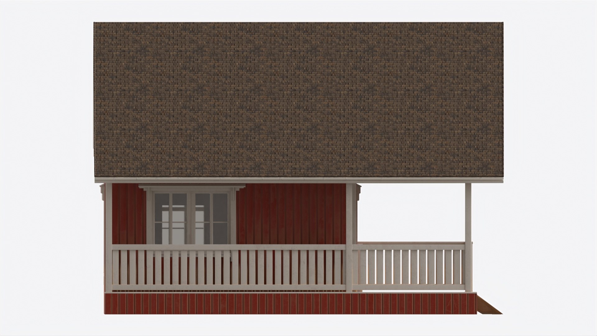 Classic Wooden Two Level House With Terrace 3D Model - TurboSquid 2055471