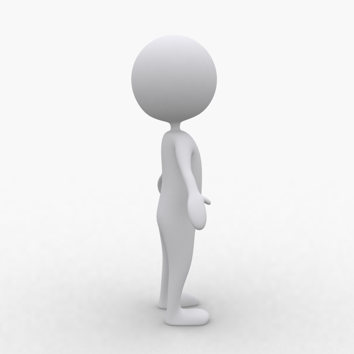 3d white stickman