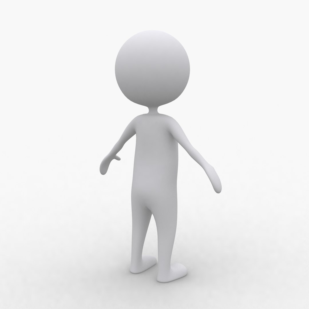 3d White Stickman