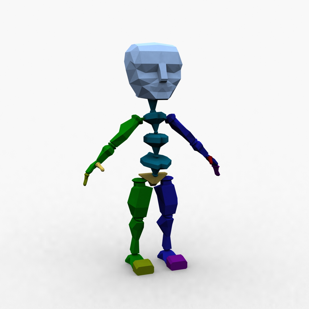 3d white stickman