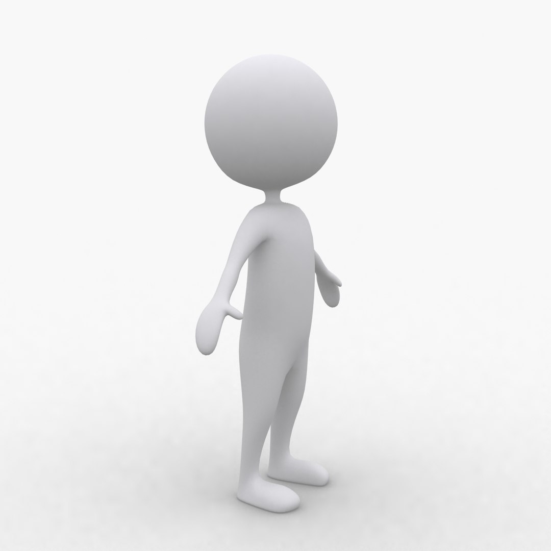 3d White Stickman
