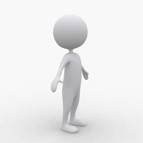 3d white stickman