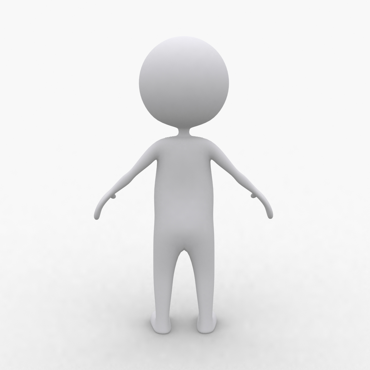 3d white stickman