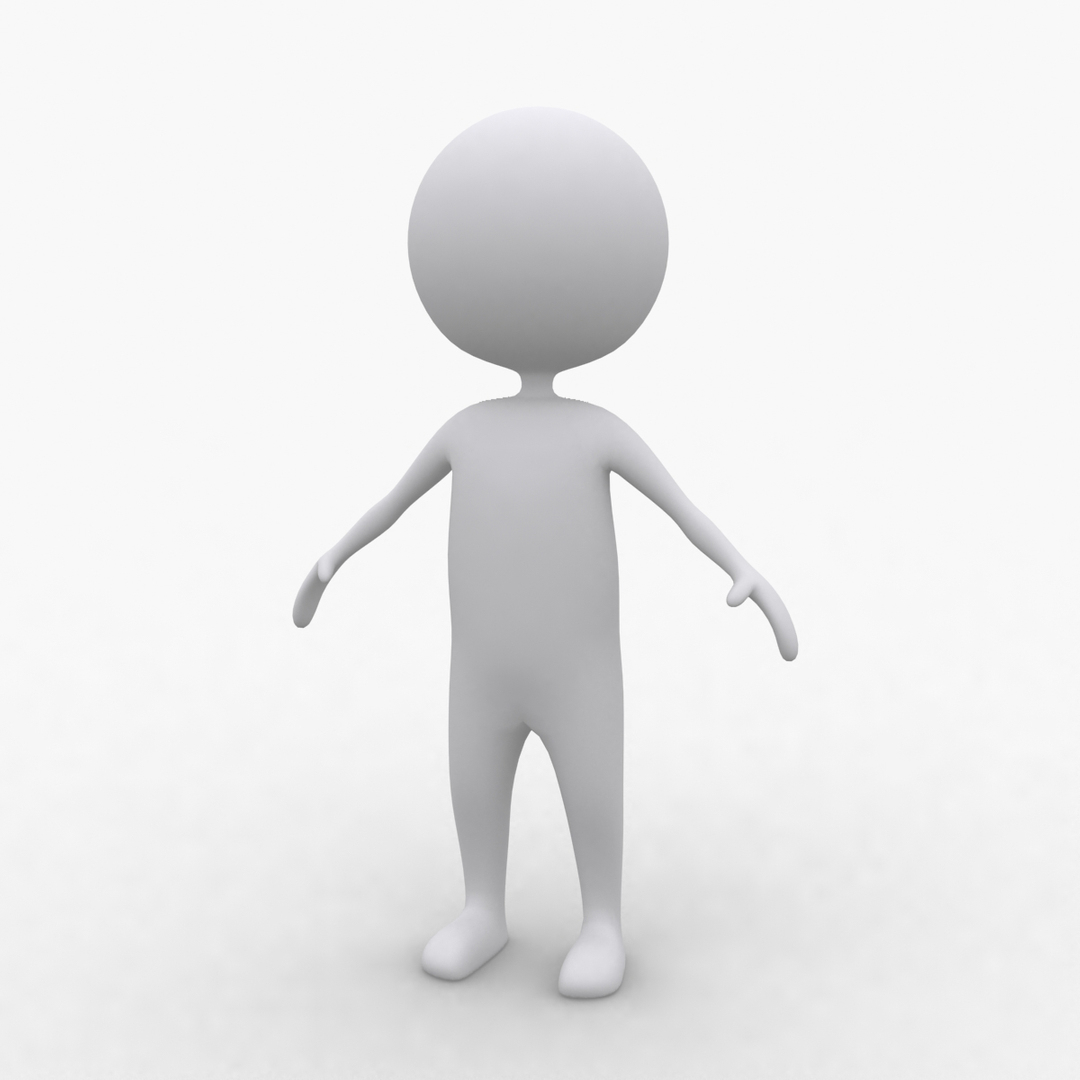 3d white stickman