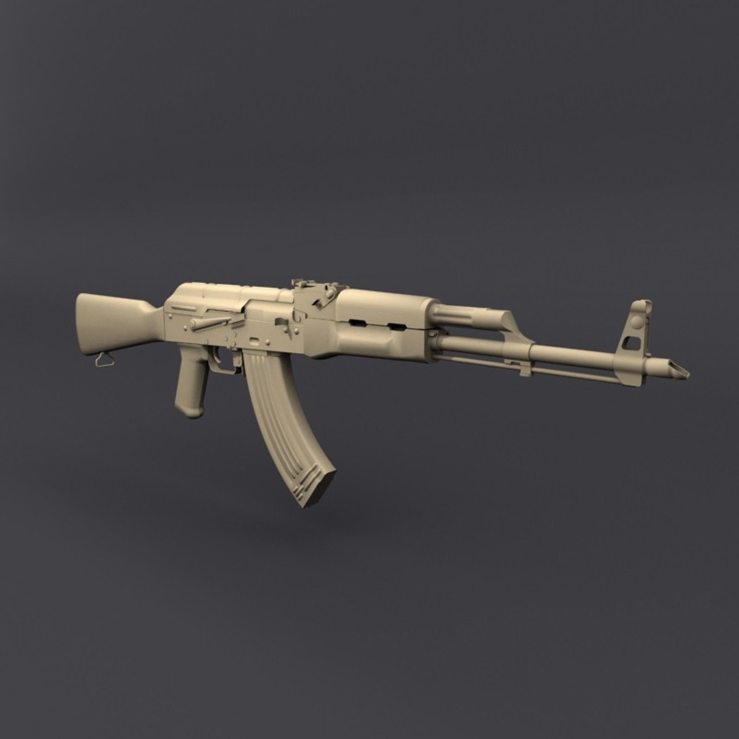 Russian Assault Rifle Akm Model - TurboSquid 1434769
