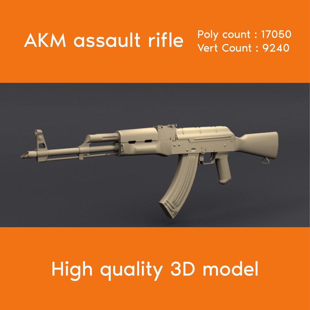 Russian Assault Rifle Akm Model - TurboSquid 1434769
