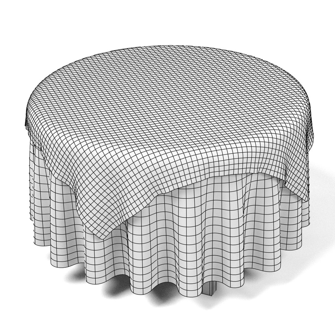3d Model Table Tablecloth