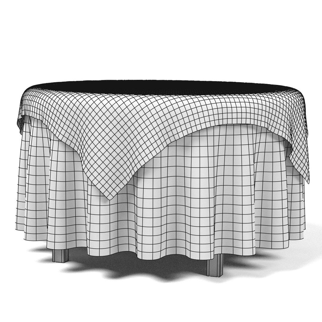 3d Model Table Tablecloth