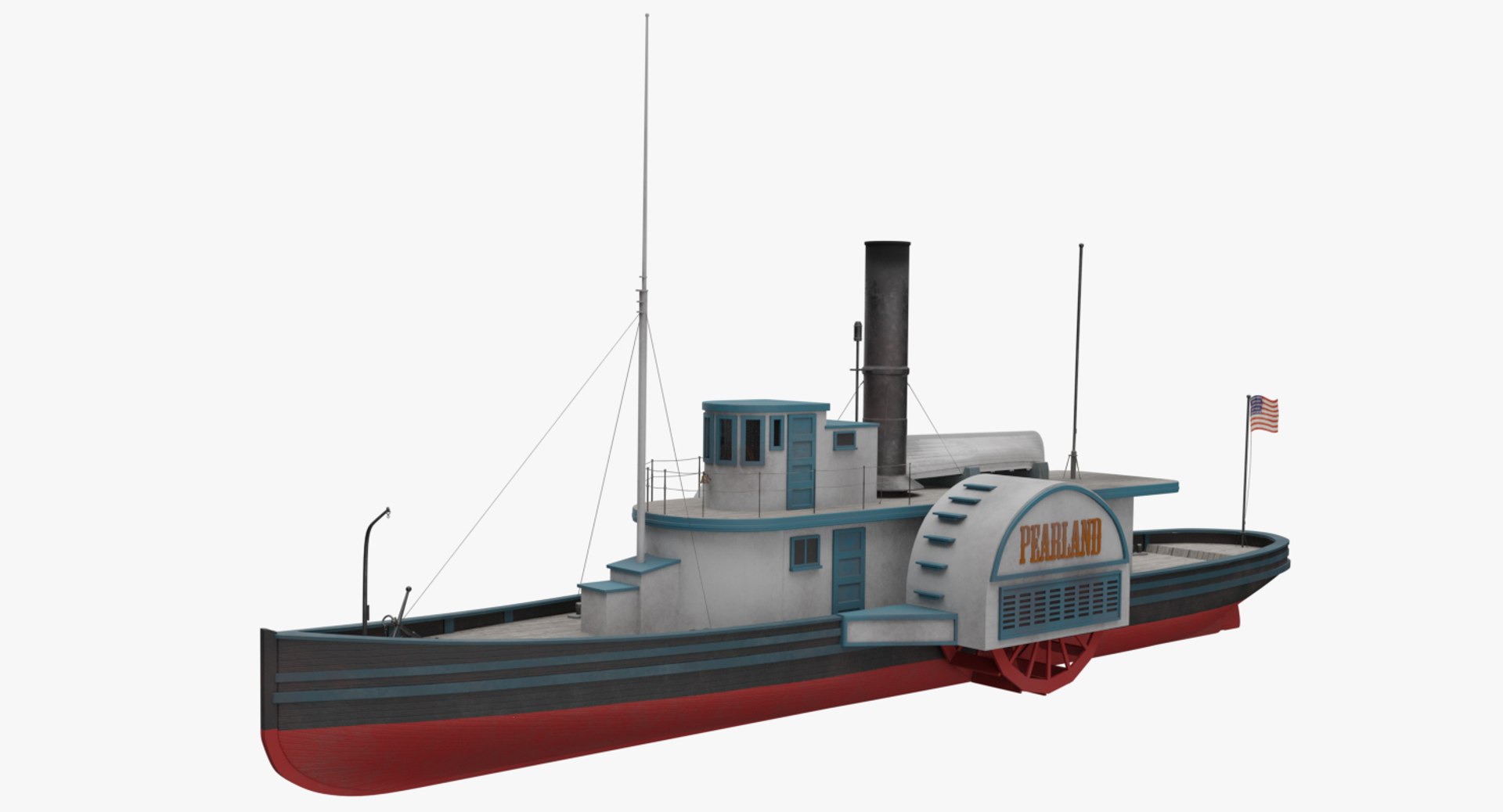 Paddle Wheel Steam Boat 3D Model - TurboSquid 1345571