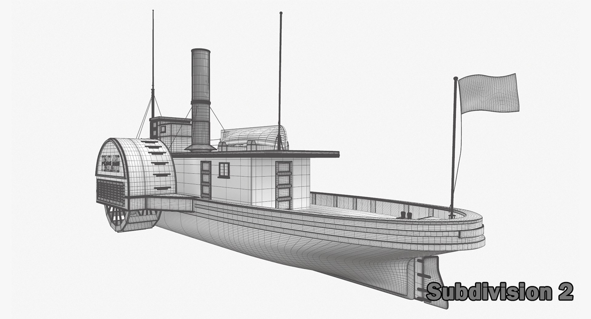 Paddle Wheel Steam Boat 3D Model - TurboSquid 1345571