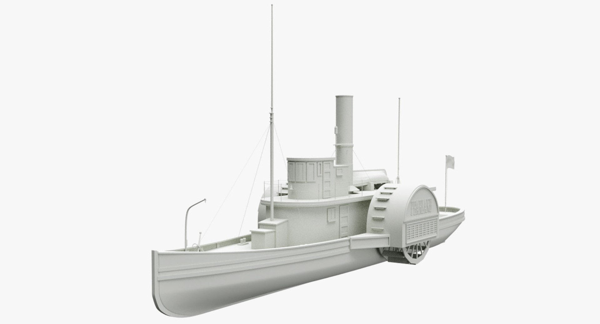Paddle Wheel Steam Boat 3D Model - TurboSquid 1345571