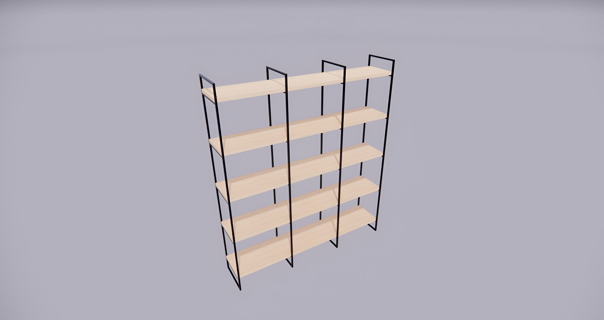 Steel Frame Wooden Shelf Rack - RFA OBJ FBX SKP DWG Formats 3D ...
