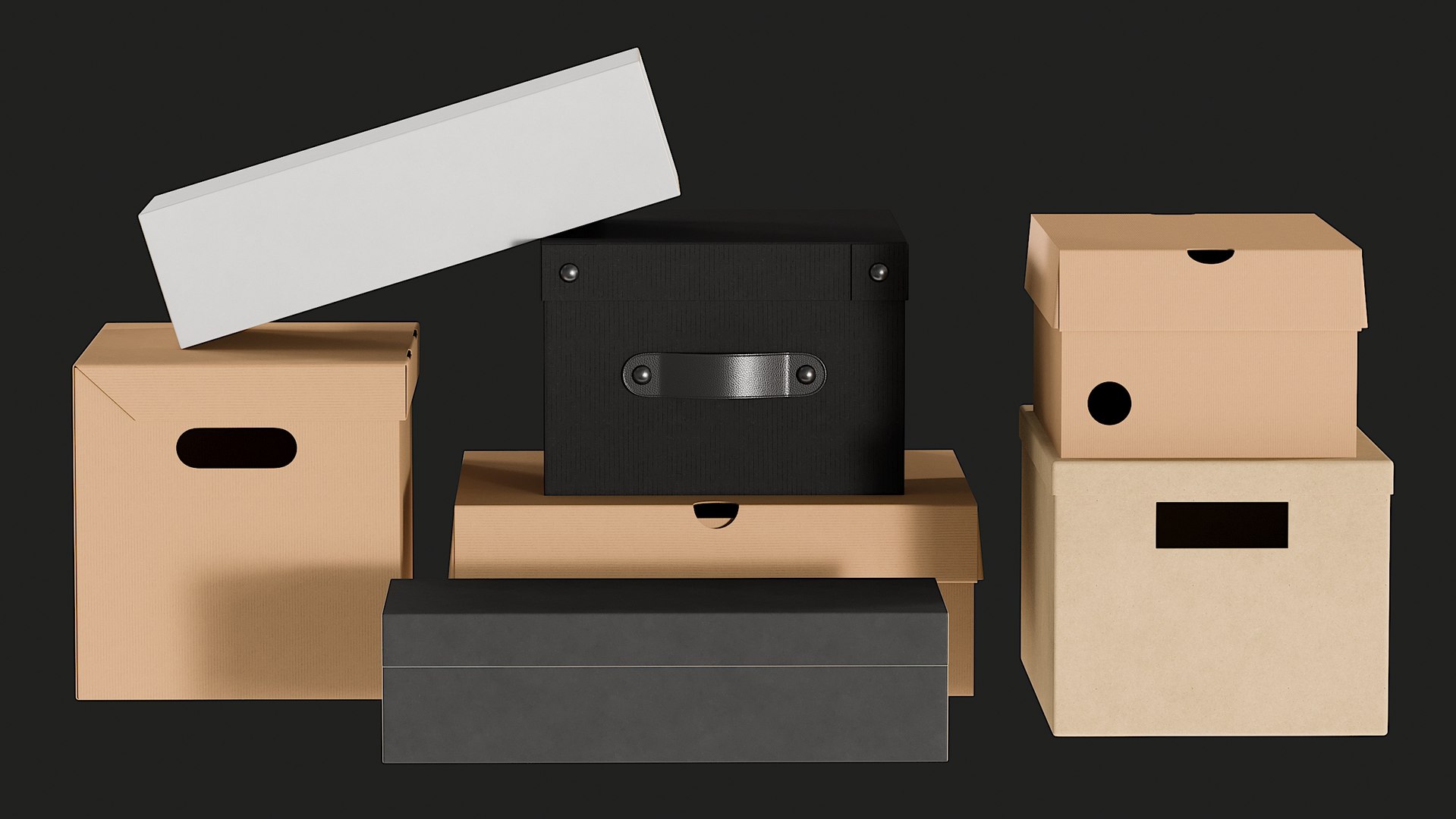 Realistic boxes model - TurboSquid 1578678