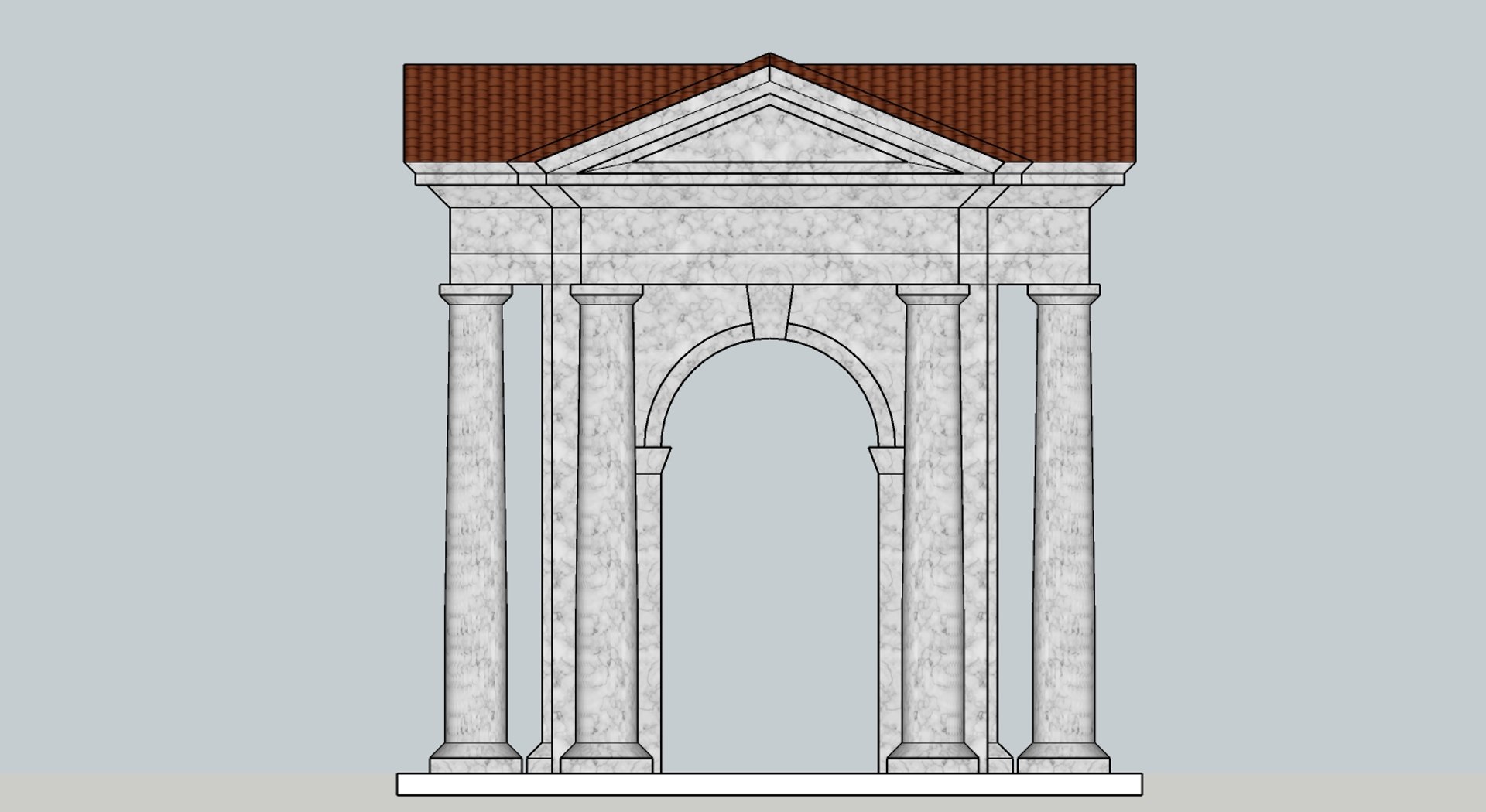 Architectural Portico Doric Order BUILT IN THE DORICA MODULE 3D Model ...