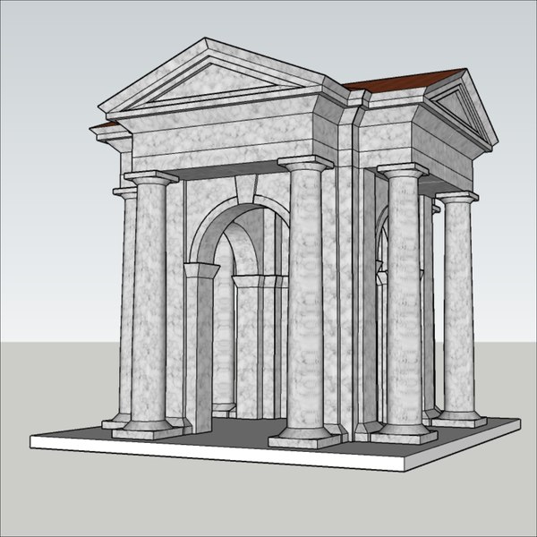 Architectural portico Doric order BUILT IN THE DORICA MODULE 3D model ...