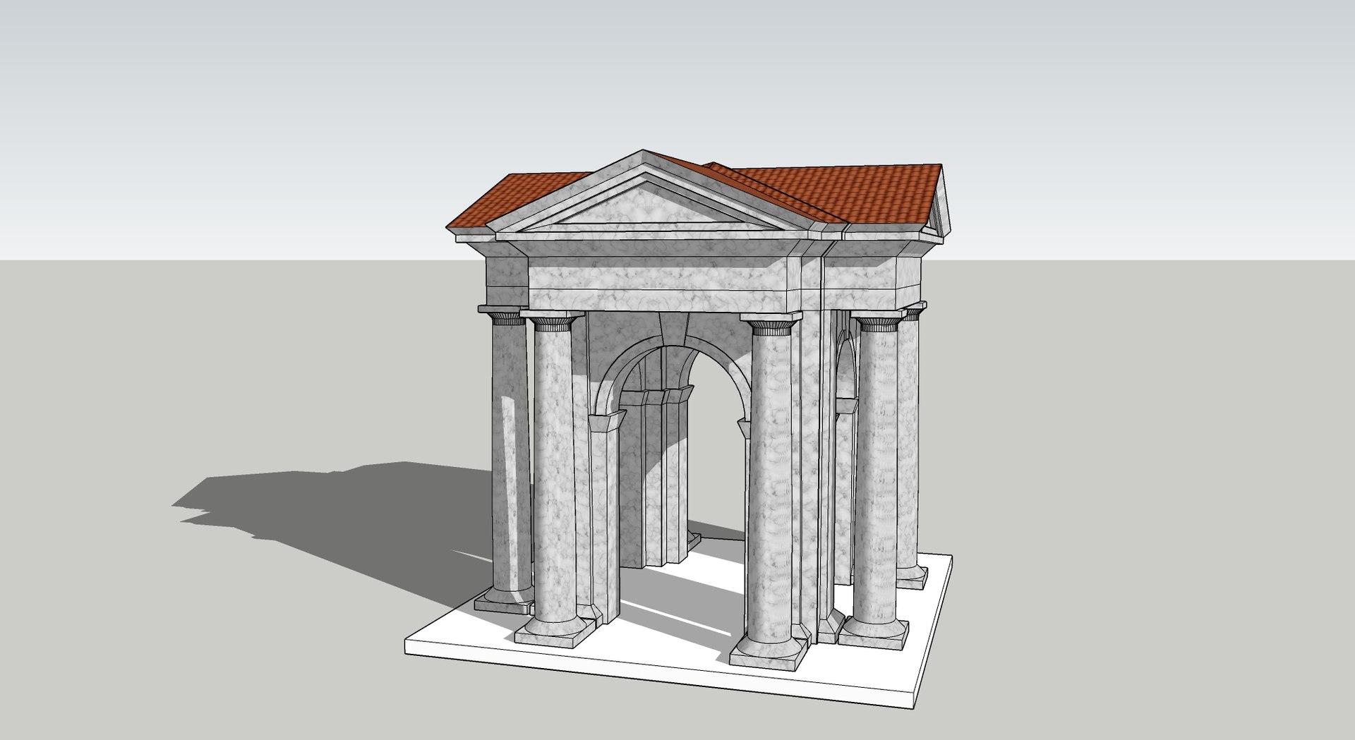 Architectural Portico Doric Order BUILT IN THE DORICA MODULE 3D Model ...