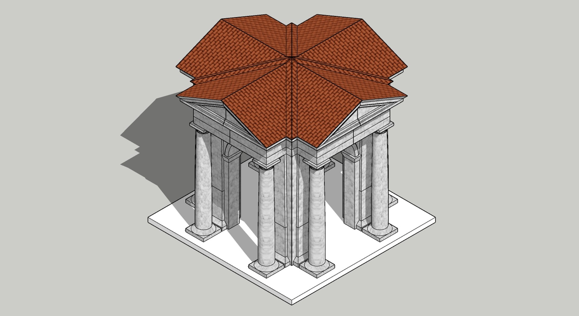 Architectural Portico Doric Order BUILT IN THE DORICA MODULE 3D Model ...