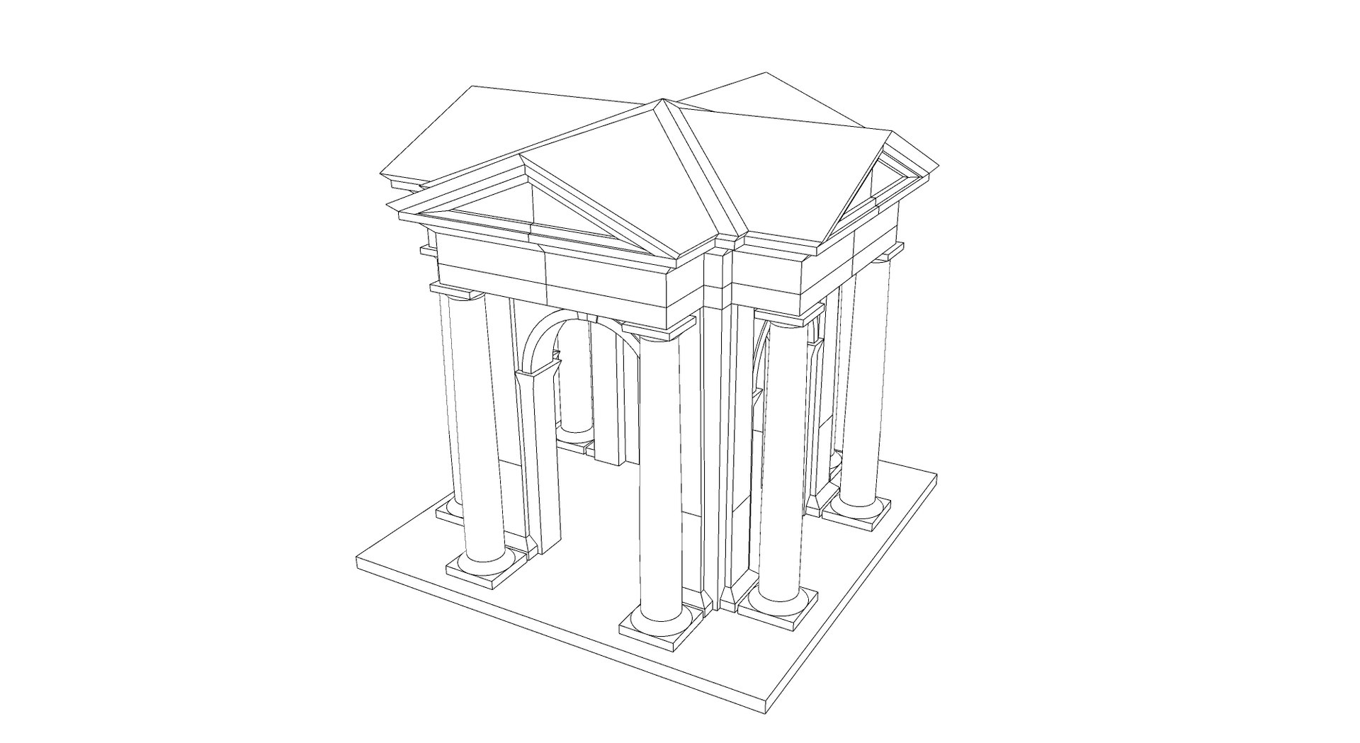 Architectural Portico Doric Order BUILT IN THE DORICA MODULE 3D Model ...