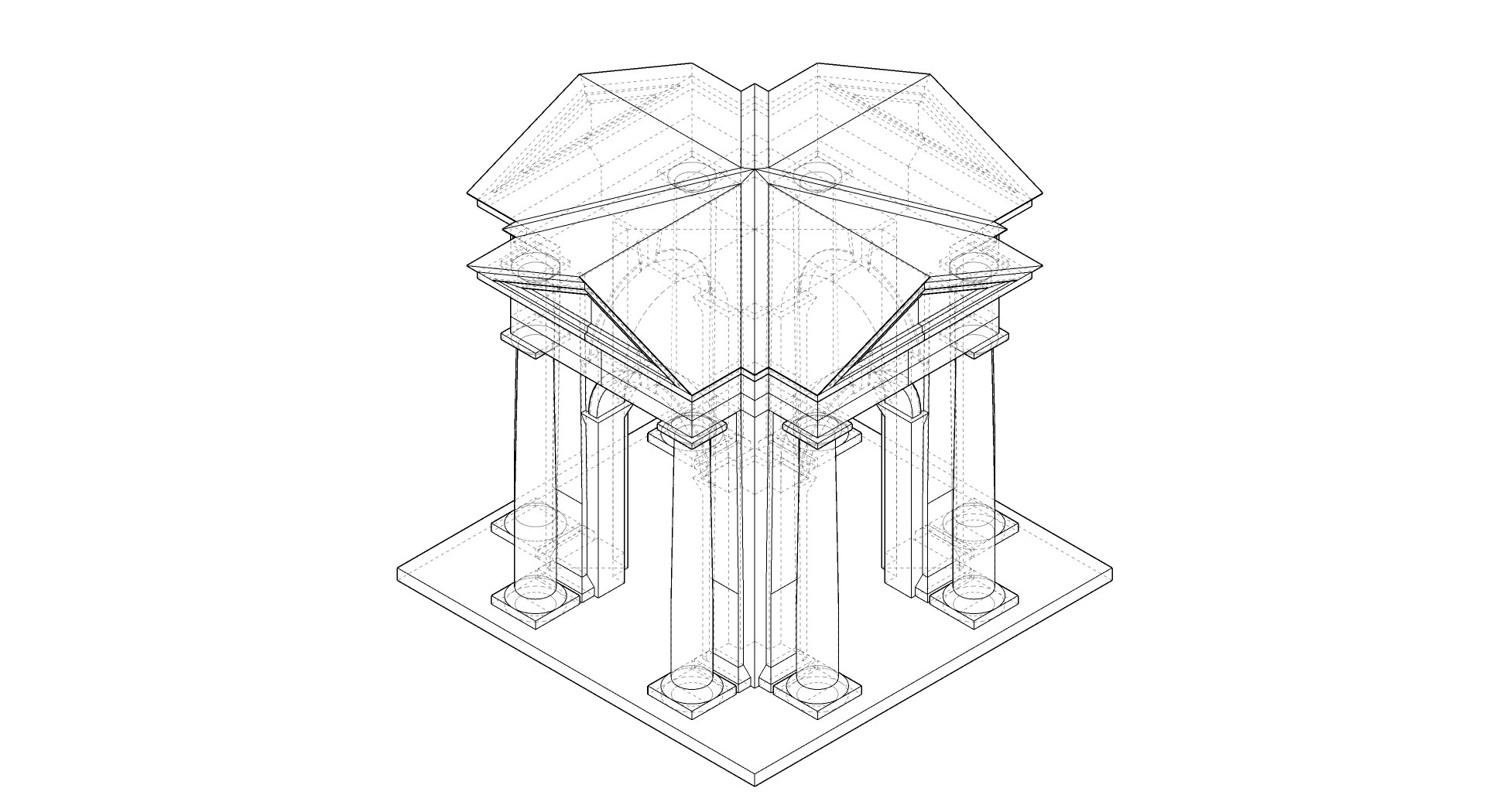 Architectural Portico Doric Order BUILT IN THE DORICA MODULE 3D Model ...