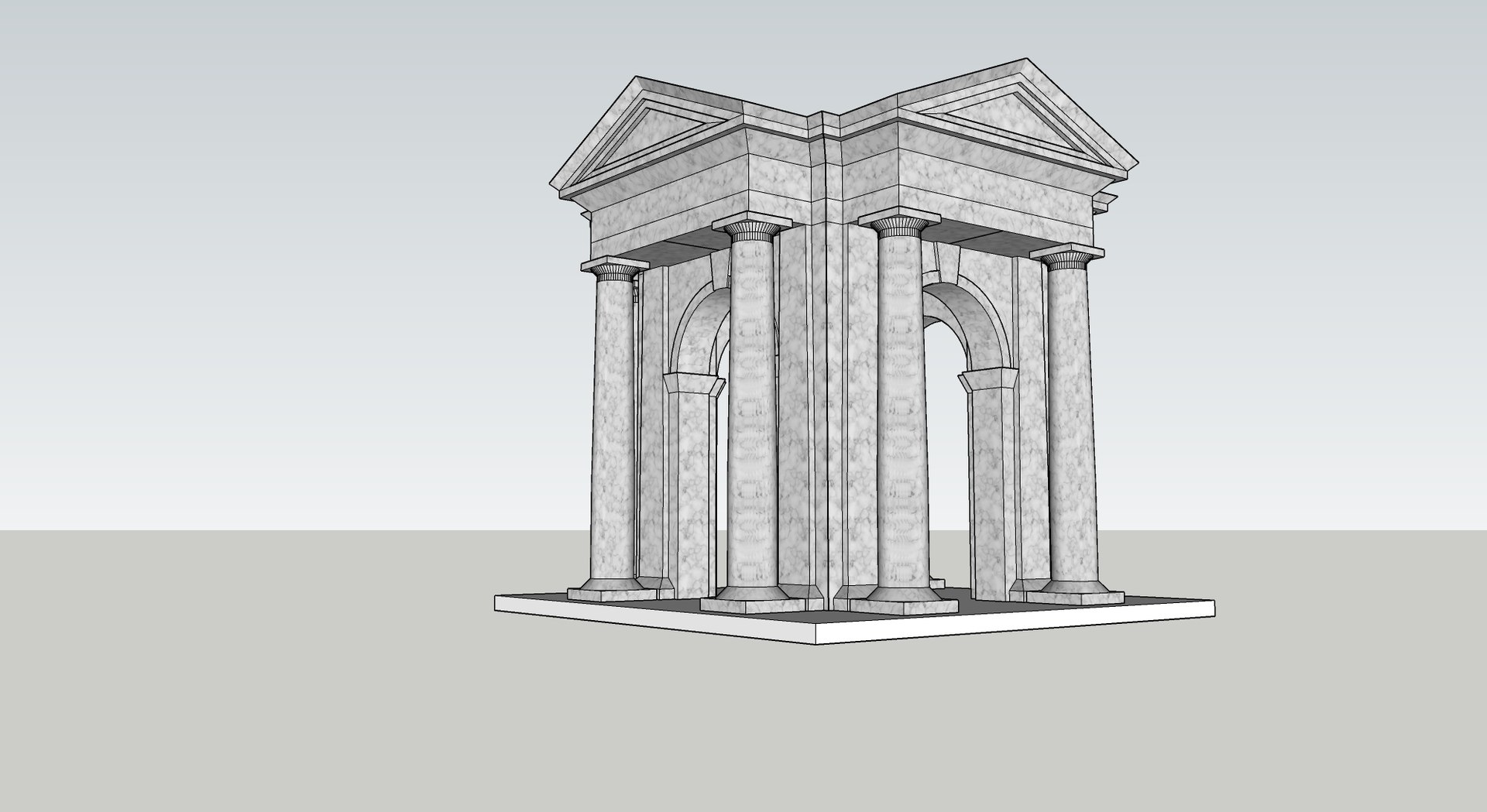 Architectural Portico Doric Order BUILT IN THE DORICA MODULE 3D Model ...