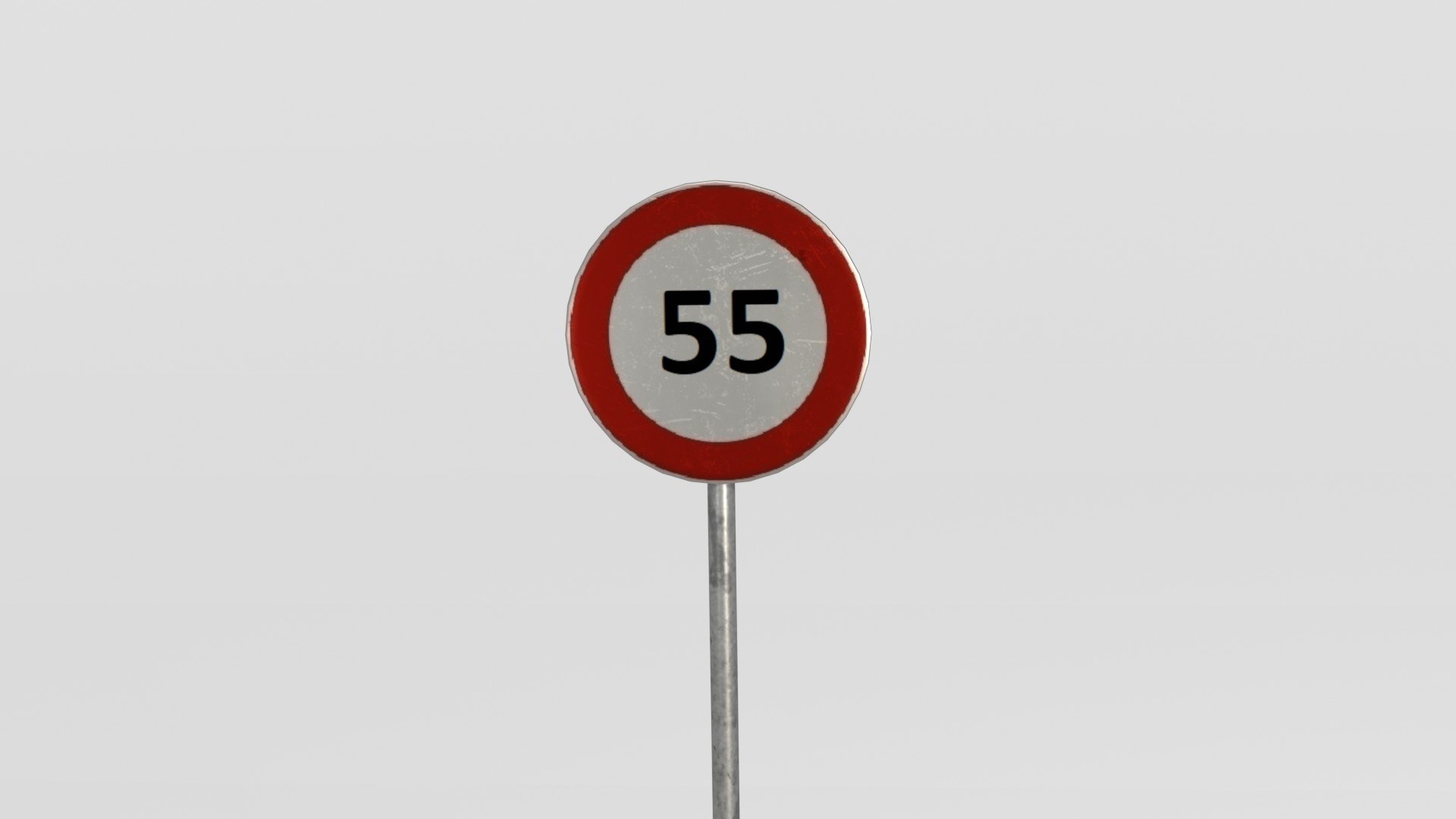 3D Traffic sign Speed limit 55 - TurboSquid 2144698