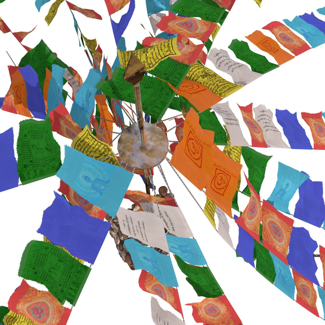 3D Model Tibet Totem Prayer Flag - TurboSquid 1646194