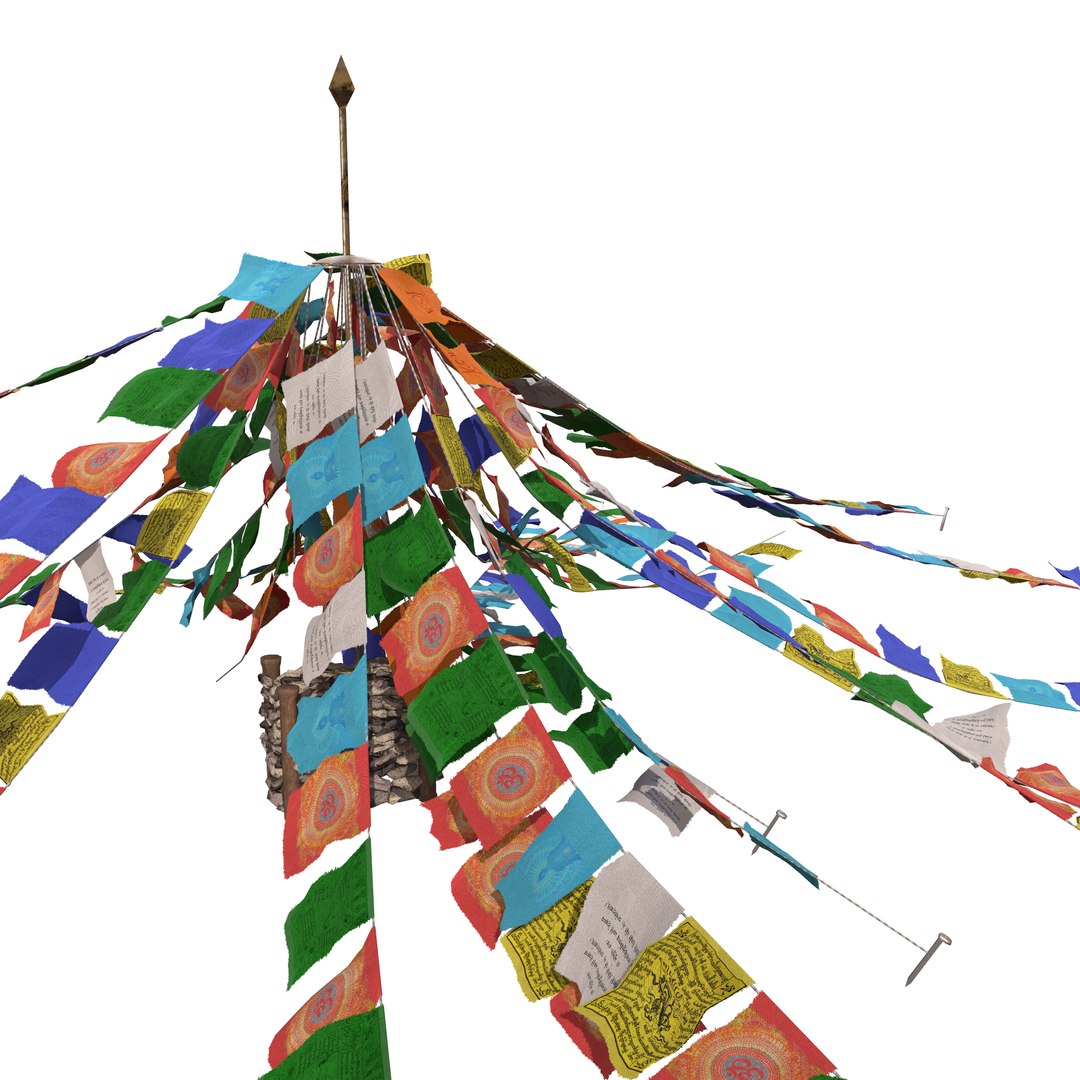 3D Model Tibet Totem Prayer Flag - TurboSquid 1646194