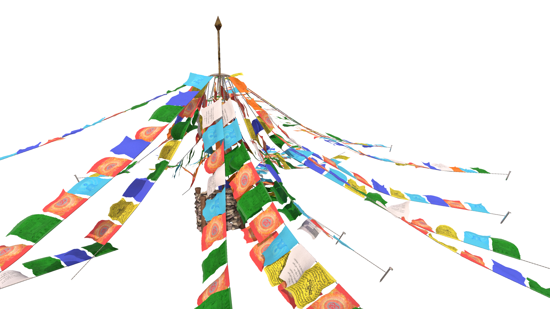 3D Model Tibet Totem Prayer Flag - TurboSquid 1646194