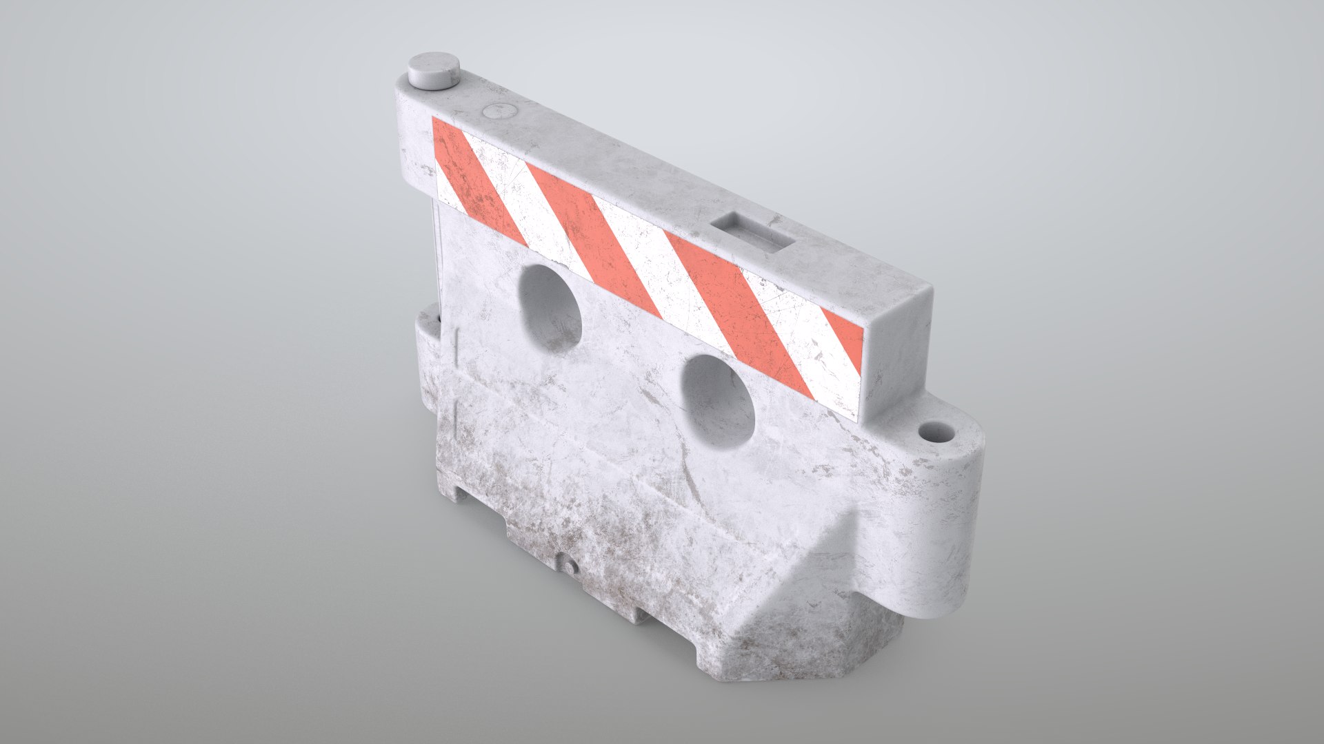 3D Model Plastic Barrier White - TurboSquid 1593055