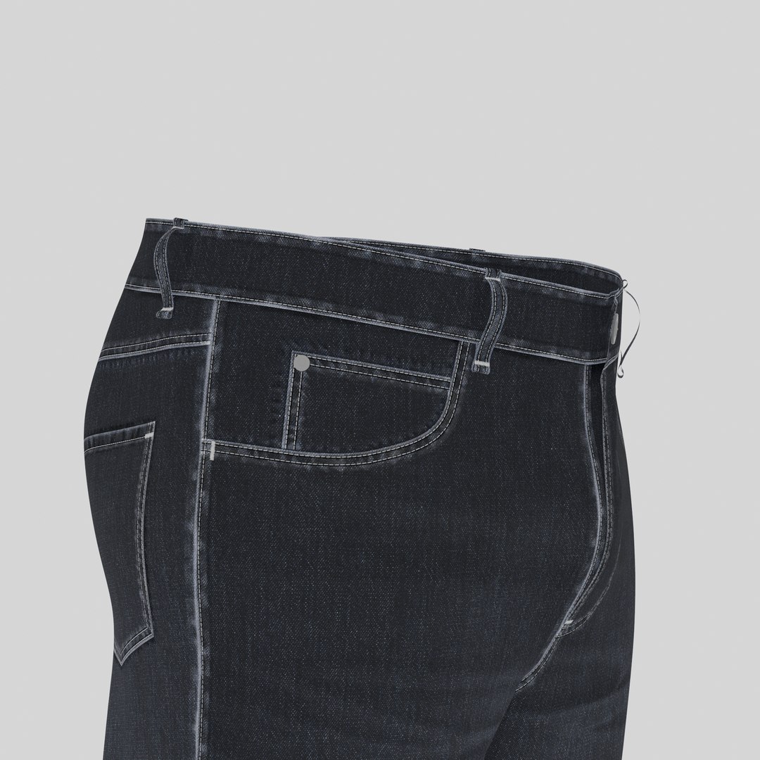 Realistic Mens Black Jeans Hi Res Textures 16 K Model - TurboSquid 2162936