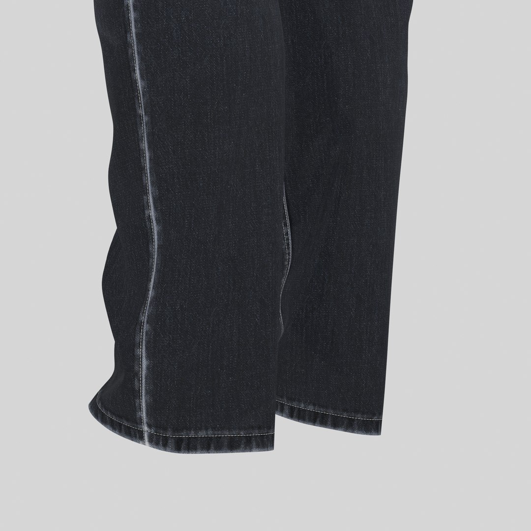 Realistic Mens Black Jeans hi res textures 16 k model - TurboSquid 2162936