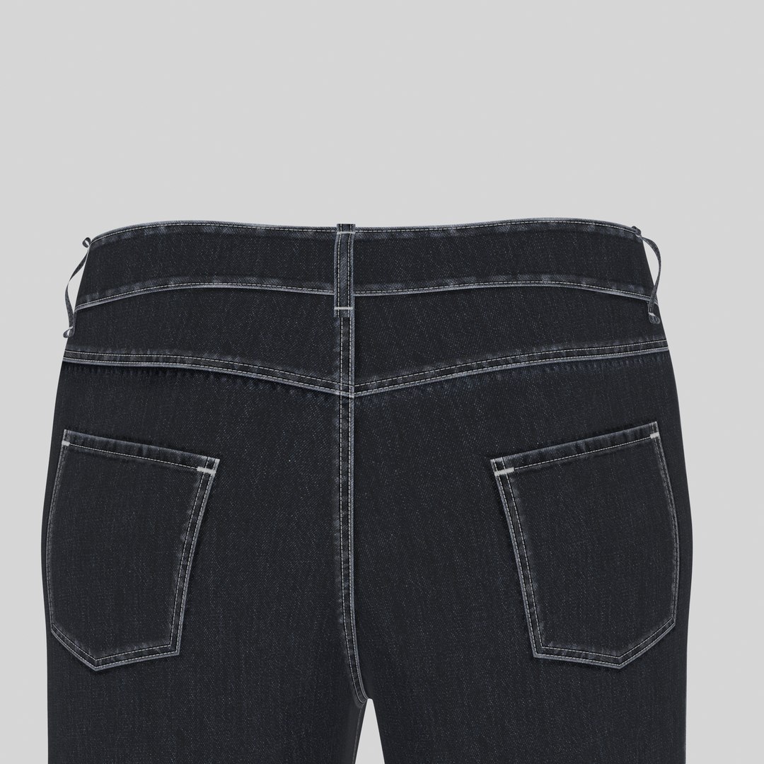 Realistic Mens Black Jeans Hi Res Textures 16 K Model - TurboSquid 2162936