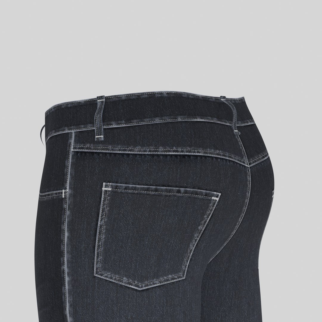 Realistic Mens Black Jeans Hi Res Textures 16 K Model - TurboSquid 2162936